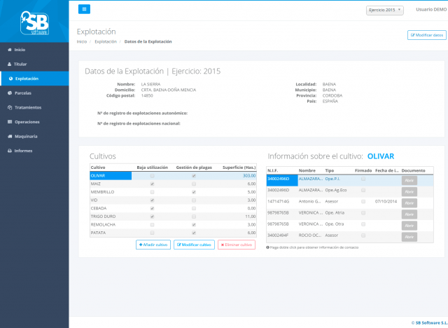CUADERNO DE CAMPO WEB - SB Software ERP para almazaras cooperativas